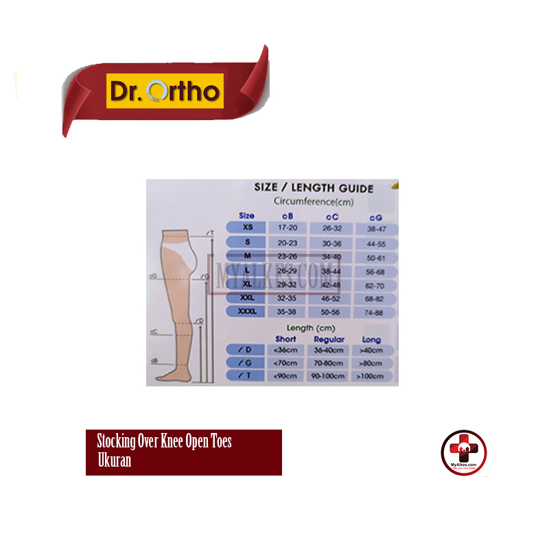 Jual Produk Stocking Kesehatan Dr Ortho A-8001 UNDER KNEE CLOSE TOES ...